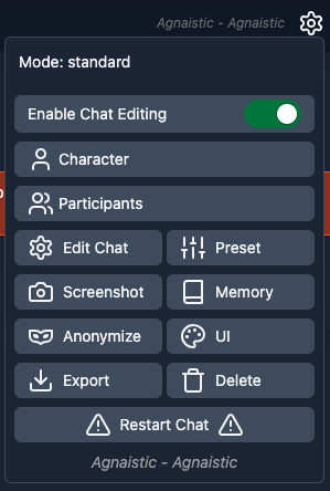 Chat Settings | Agnaistic Guides